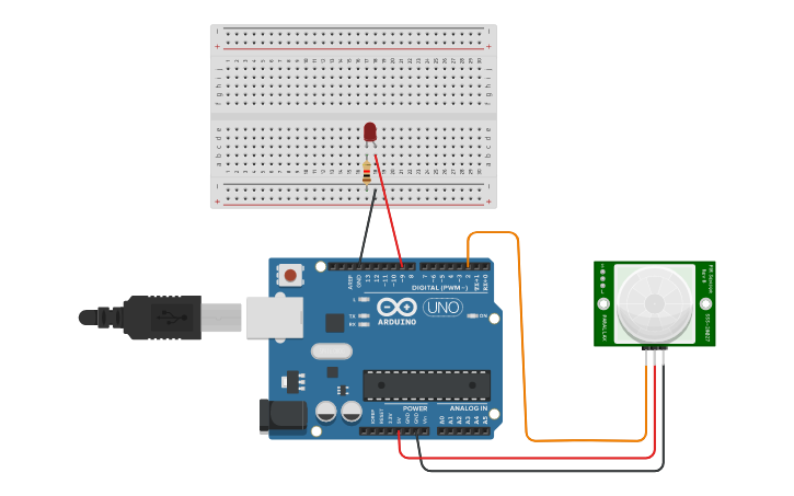 Circuit design Sensor PIR Gabriel Rojas - Tinkercad