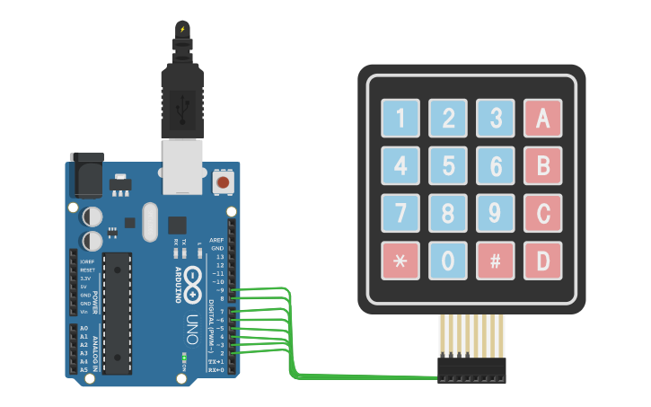 Circuit design Trabajo de clientes con keypad Carlos Andres | Tinkercad