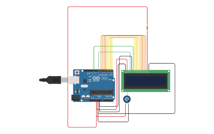 Circuit design LCD - Tinkercad