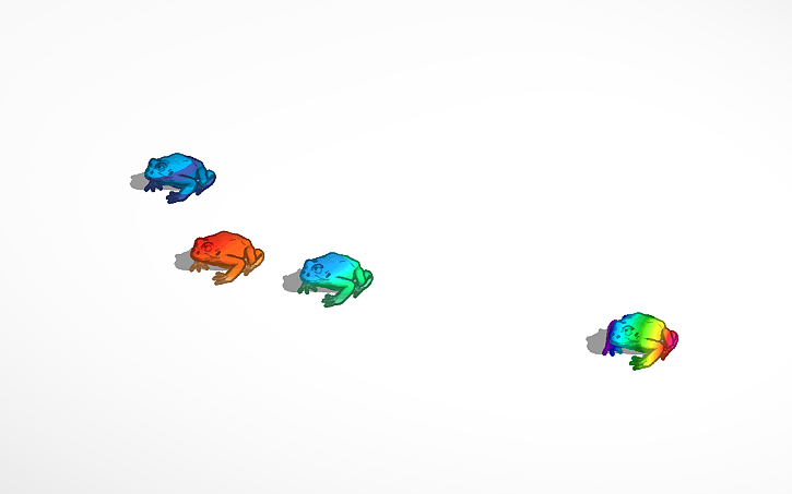 3D design Colourful frogs | Tinkercad