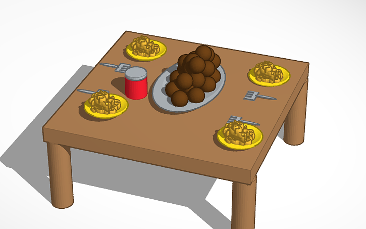 3D design dinner is served - Tinkercad