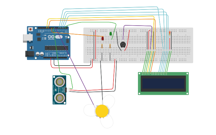 Circuit design Distance Measurement using ultrasonic sensor, using ...