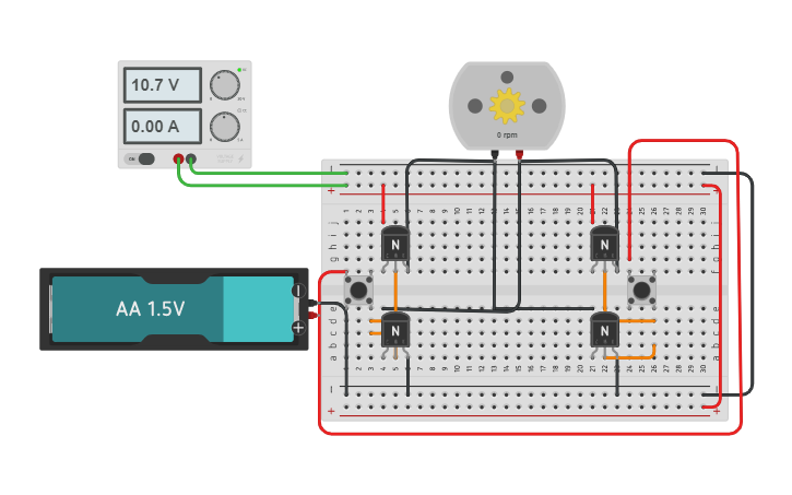 Circuit design H bridge - Tinkercad