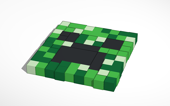 3D design Minecraft Creeper face | Tinkercad
