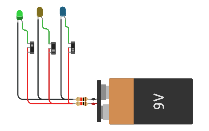 Circuit design parallel circuit - Tinkercad