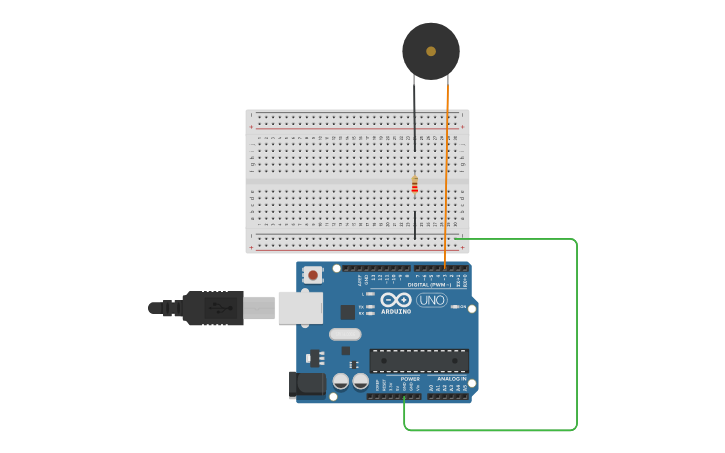 Circuit design Buzzer - Tinkercad
