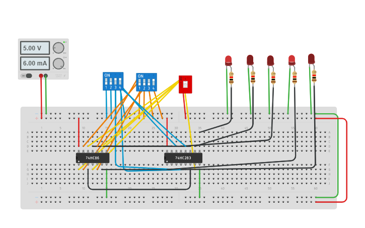 Circuit Design 4 Bit Adder Subtractor Tinkercad