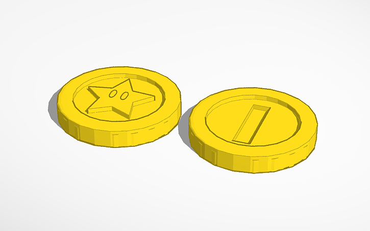3D design Super mario coin - Tinkercad