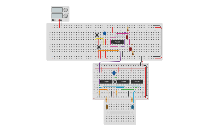 Circuit design Logic 74HC27 v1.0 - Tinkercad