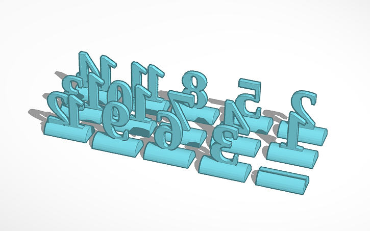 3D design Table Numbers - Tinkercad