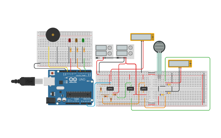 Circuit design strain gauge vers.1 - Tinkercad