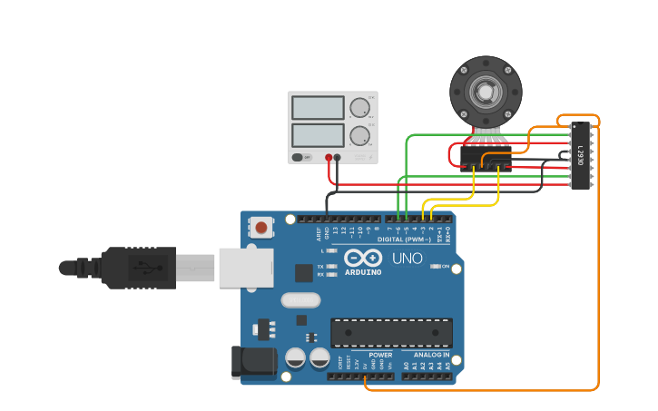 Circuit design Encoder - Interrupt Method - Tinkercad