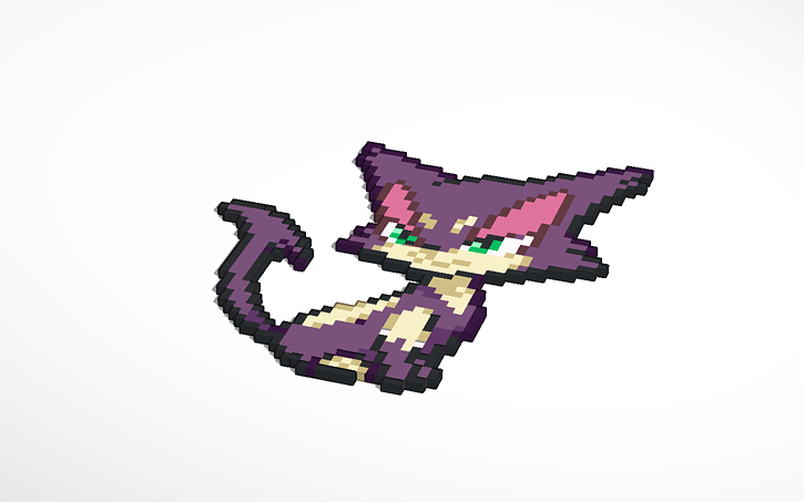 3D design Purrloin pixel #pokemon | Tinkercad