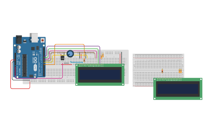 Circuit Design Display 16 X 2 Con Sensor De Temperatura Lm35 Tinkercad