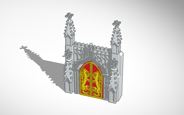 3D design Gothic Facade, Cathedral door - Tinkercad