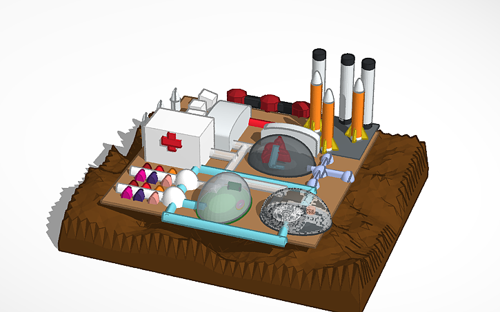 3D design Mars colony - Tinkercad