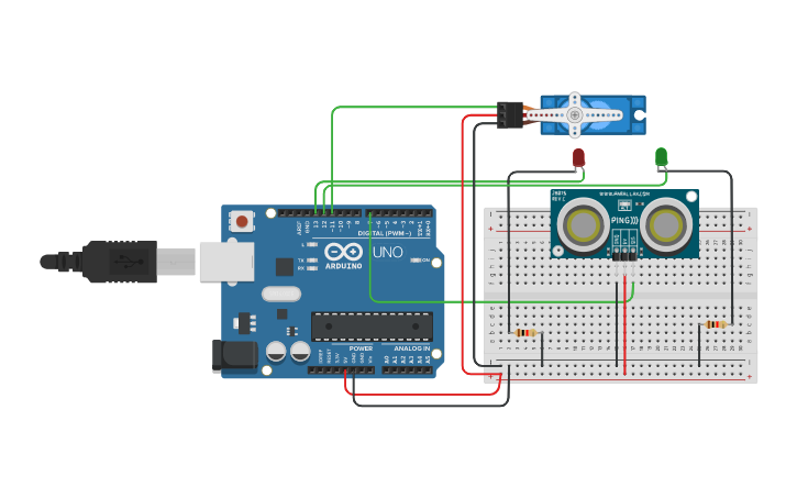 Circuit design Parqueadero - Tinkercad