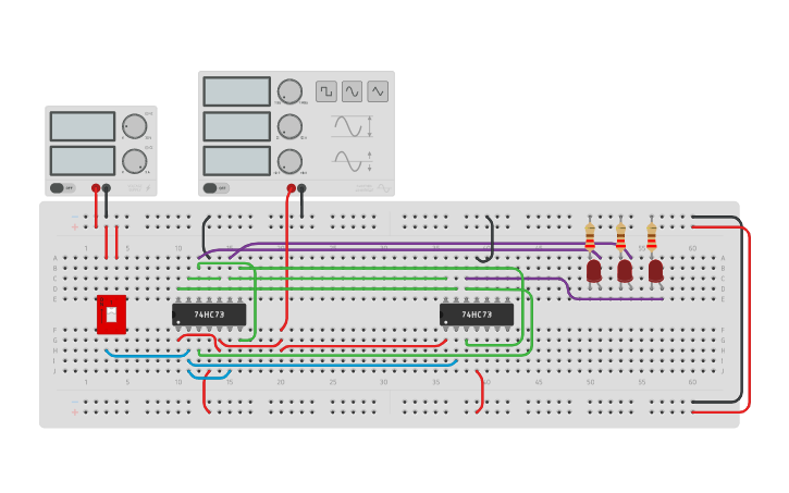 Circuit Design 3 Bit Johnson Counter Twisted Tinkercad