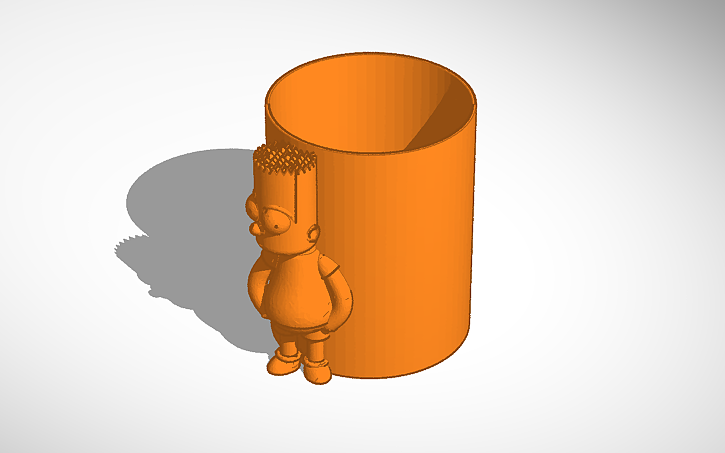 3D design taza bart - Tinkercad