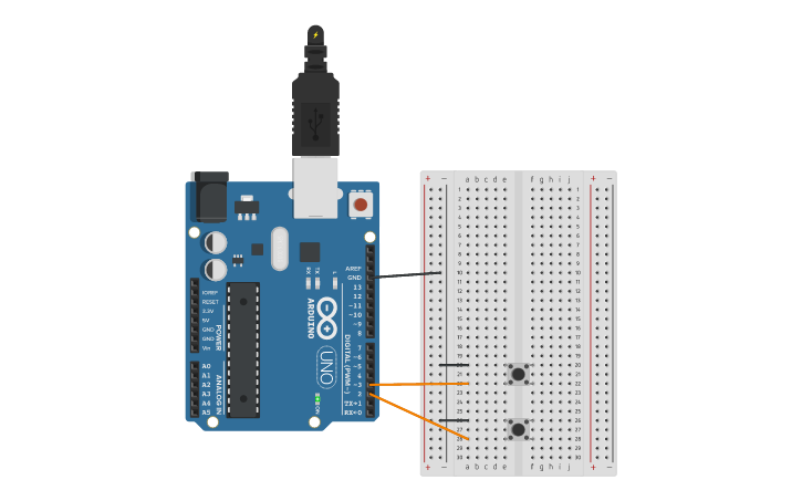 Circuit design Arduino Interrupts | Tinkercad