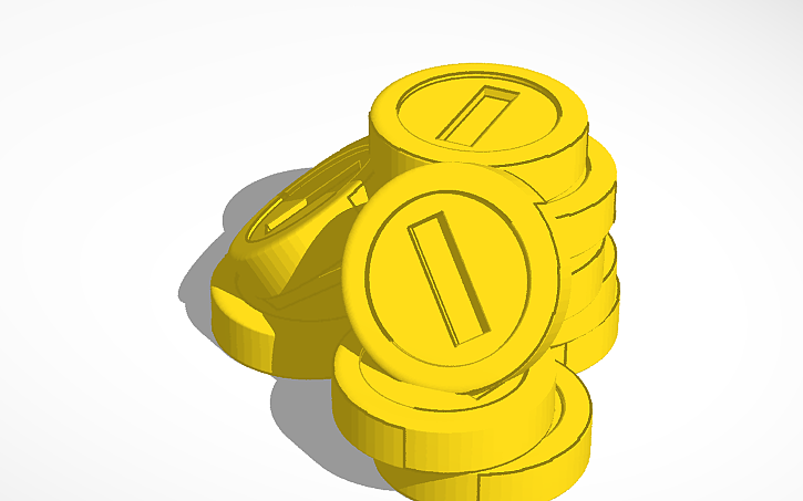 3D design Mario Coin - Tinkercad