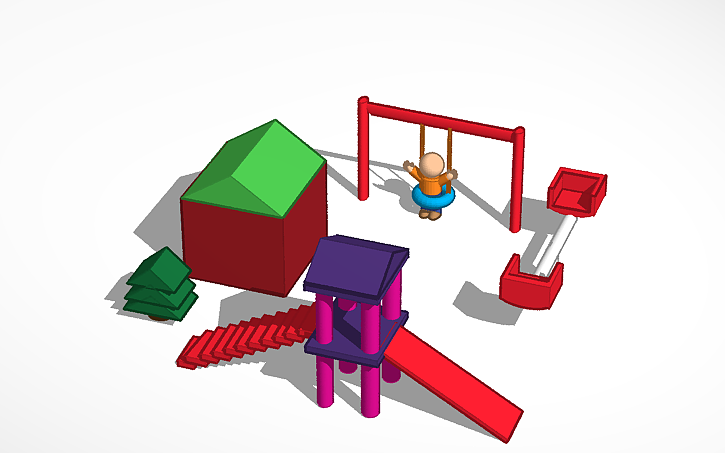 3D design Minecraft park - Tinkercad