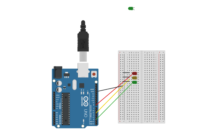Circuit design Template Stop Lights - Tinkercad