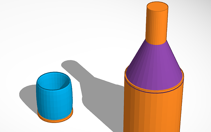 3D design vaso y botella | Tinkercad