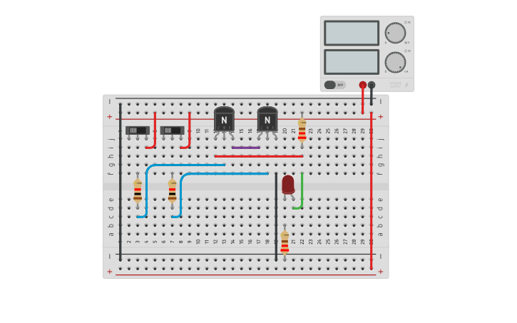 Circuit design Logic Gates(BJT) - NAND Gate (By HsiAnG) - Tinkercad