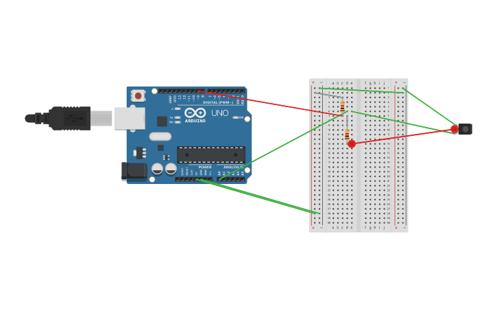 Circuit design sensor infrarrojo - Tinkercad