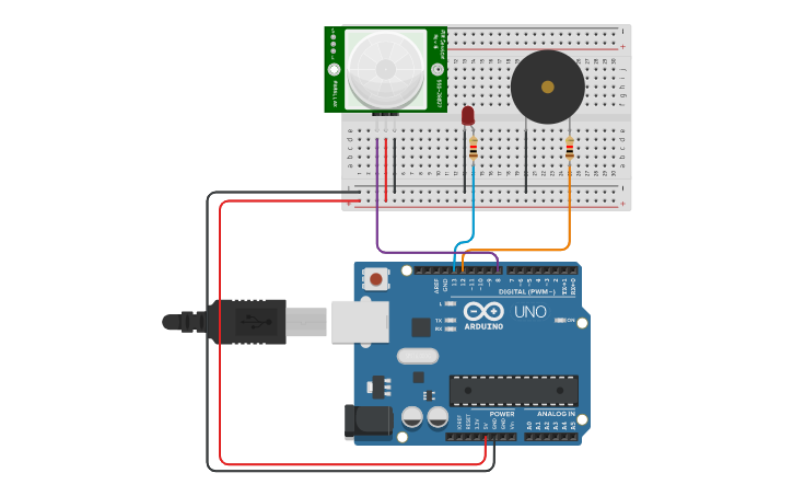 Circuit design Anti Theft Alarm- IOT - Tinkercad