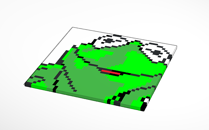 3D design Kermit pixel art | Tinkercad