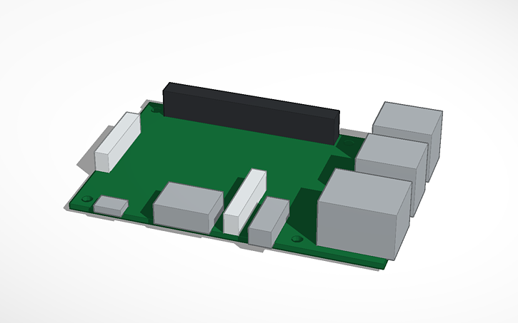 3D design Raspberry Pi 2 Board - Tinkercad