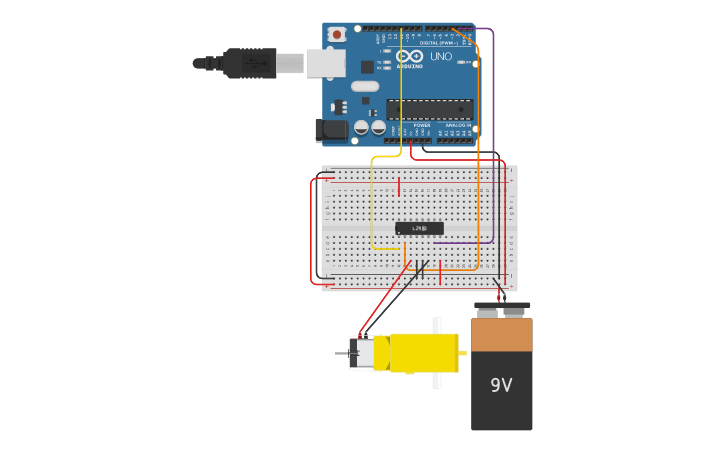 Circuit design pratica 4- motor | Tinkercad