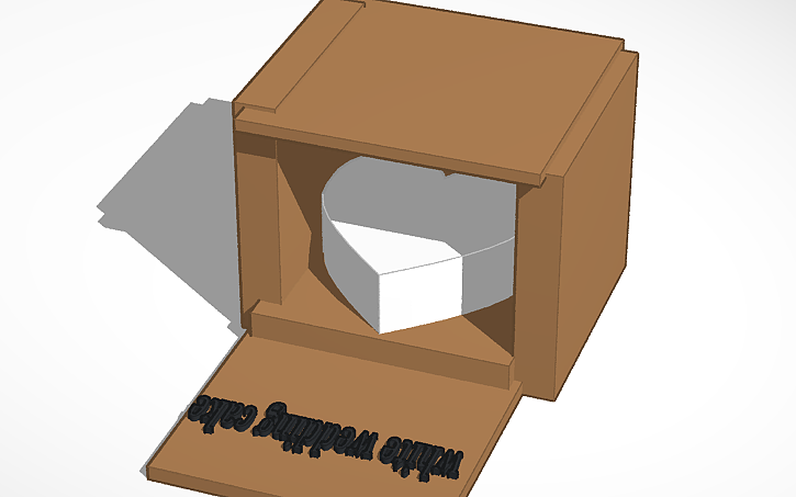 3D design wedding cake in a box - Tinkercad