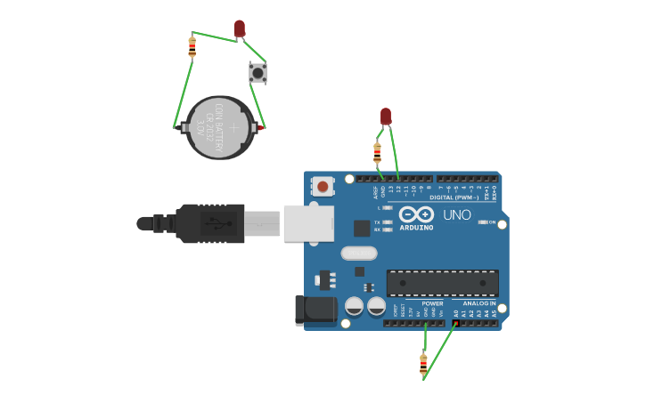 Circuit design first builtin led project | Tinkercad