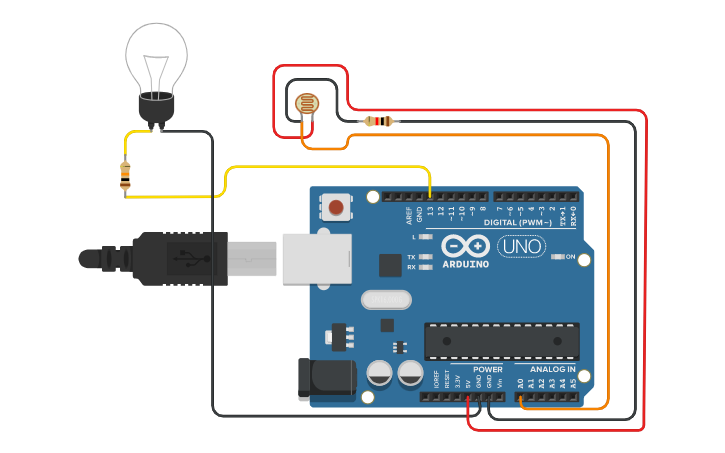 Circuit Design Light Sensor Tinkercad