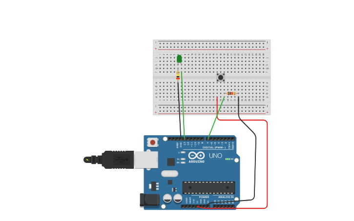 Circuit design encender led con boton - Tinkercad Circuit design encender led con boton - Tinkercad