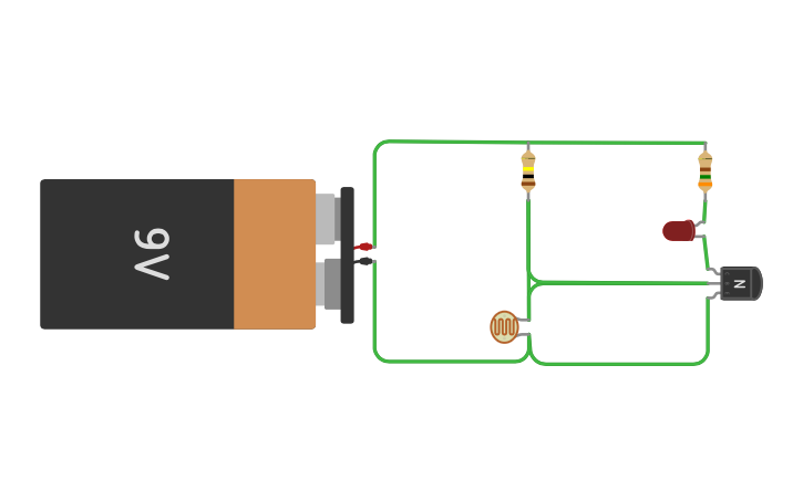 Circuit design Dark Activated LED Circuit - Tinkercad