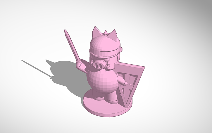 3D design pig knight - Tinkercad