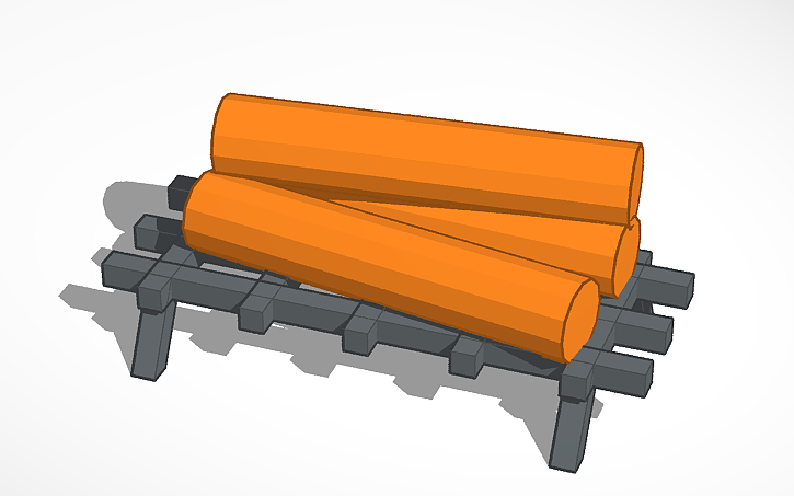 3D design fireplace-logs - Tinkercad