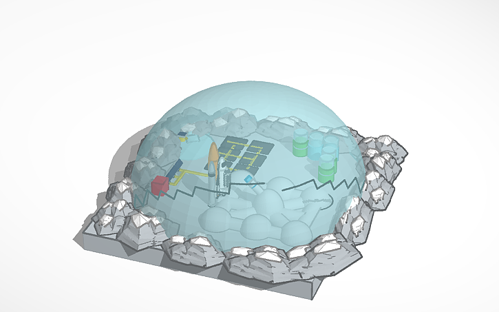 3D design BASE LUNAR - Tinkercad