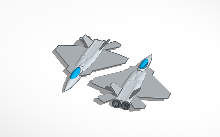 3D design F22 Raptor - Tinkercad