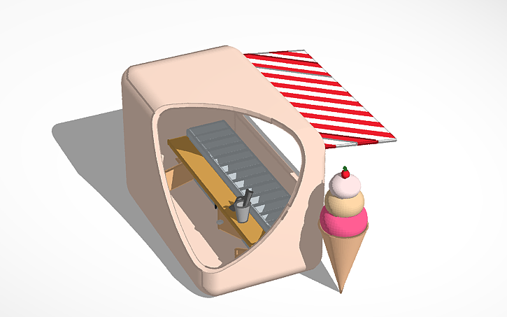 3D design heladería/ice-cream shop - Tinkercad