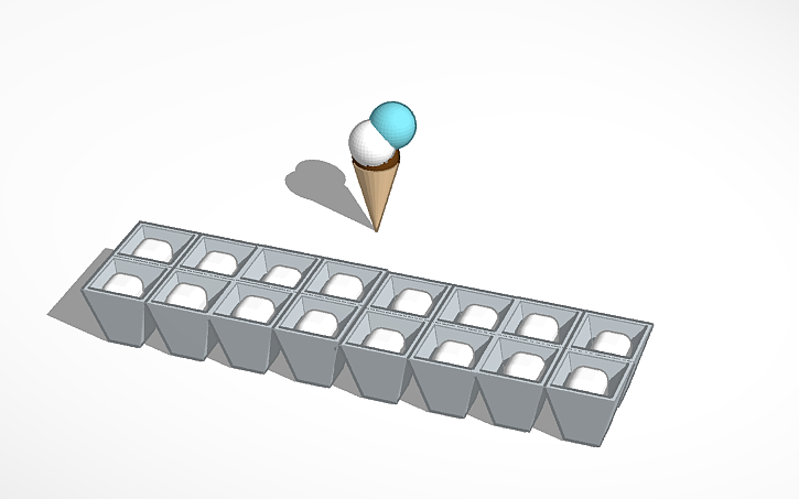 3D design Ice cream and ice stray | Tinkercad
