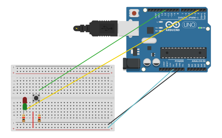 Circuit Design Push Boton Tinkercad