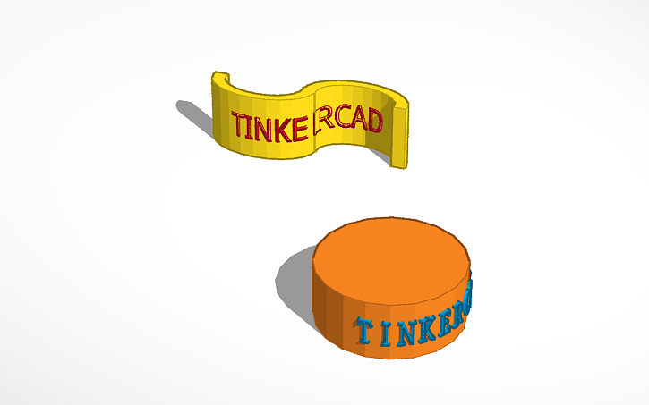 3D design TEXT ON SURFACE - Tinkercad