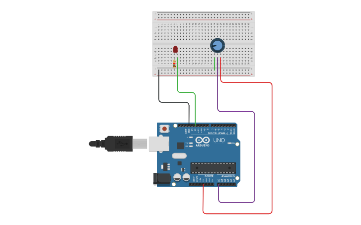 Circuit Design Potentiometer With Led Tinkercad