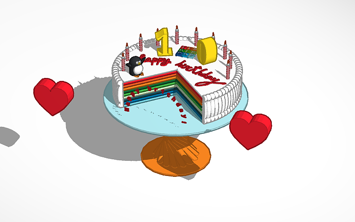 3D design tinkercad 10 cake | Tinkercad