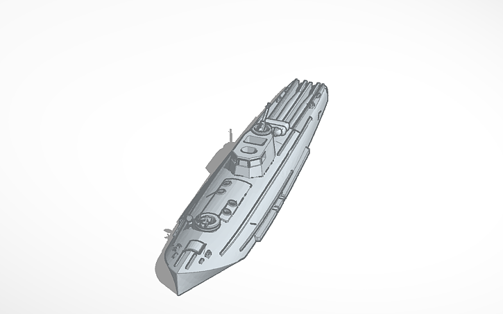 3D design torpedo boat - Tinkercad